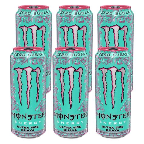 Monster Energy Ultra Vice Guava Sugar Free Energy Drink 16 Ounce 6