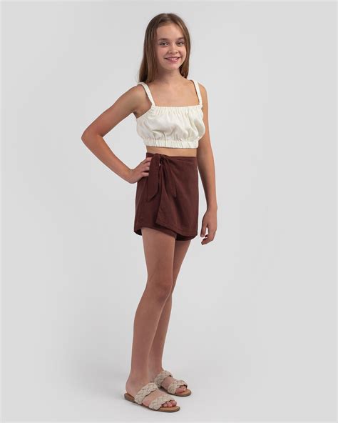 Shop Mooloola Girls Nani Skort In Chocolate Fast Shipping And Easy