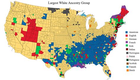 Largest Non Hispanic White Ancestry Groups By Maps On The Web