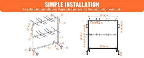 Vevor Folding Chair Cart Double Layer Mobile Stackable Chair Dolly