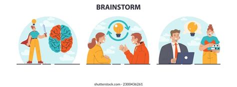 Brainstorm New Idea Generation Teamwork Discussion Stock Vector Royalty Free 2293188373