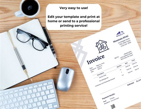 Invoice Template With QR Code And Logo Completely Customizable Etsy