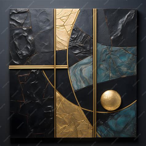 Premium Ai Image Golden Black Abstract Background Illustration