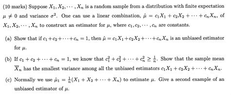 solved 10 marks suppose x1 x2 xn is a random