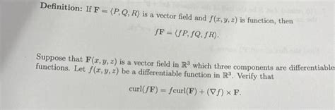 Solved Definition If F P Q R Is A Vector Field And Chegg