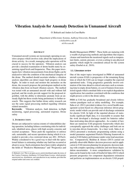 Pdf Vibration Analysis For Anomaly Detection In Unmanned Aircraft