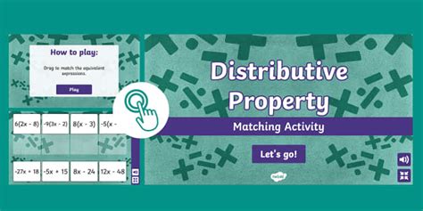 Sixth Grade Distributive Property Interactive Matching Game