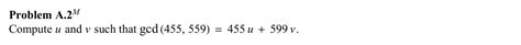 Solved Problem A 2mcompute U ﻿and V ﻿such That