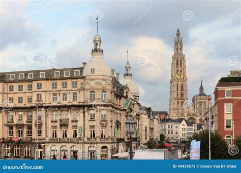 Antwerp Cityscape Stock Image Image Of Downtown Destination 90429573