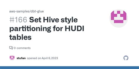 Set Hive Style Partitioning For Hudi Tables · Issue 166 · Aws Samples