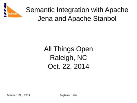 Semantic Integration With Apache Jena And Stanbol Pdf
