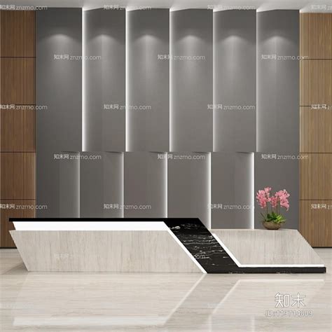 现代个性前台3d模型【id119714809】知末3d模型库