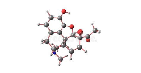 Monoacetylmorphine Molecular Structure Isolated On White Stock