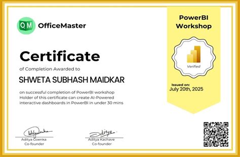 Powerbi Dataanalytics Ai Dashboarddesign Officemaster Certification Businessintelligence