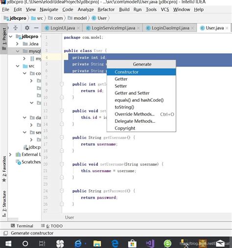 idea自动生成getset方式和自动生成constructor方式 idea get set怎么全选 csdn博客