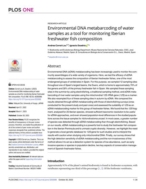Pdf Environmental Dna Metabarcoding Of Water Samples As A Tool For Monitoring Iberian