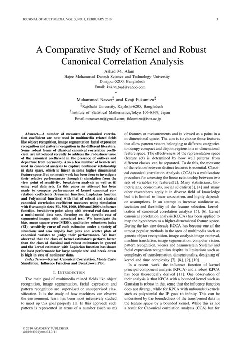pdf sensitivity analysis in robust and kernel canonical correlation