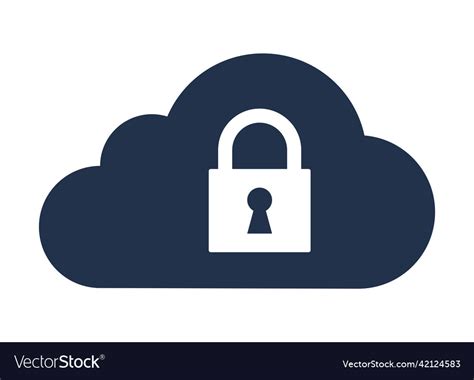 Padlock In Cloud Computing Royalty Free Vector Image