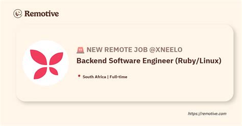 Hiring Backend Software Engineer Rubylinux Xneelo