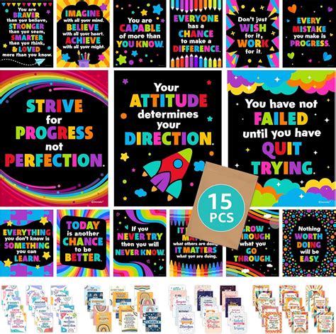 Set Of 15 Motivational Classroom Posters High Nepal Ubuy
