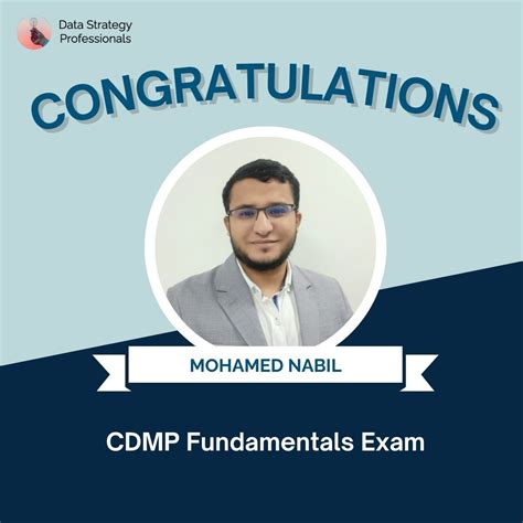 We Are Thrilled To Congratulate Mohamed For Passing The Cdmp