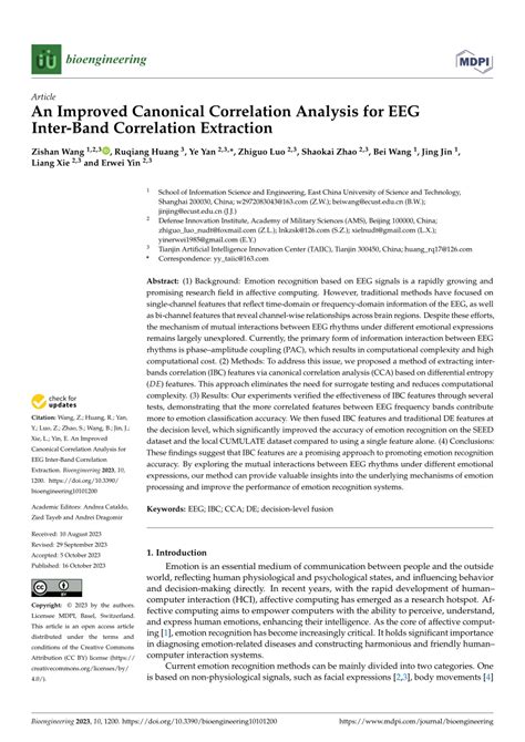 Pdf An Improved Canonical Correlation Analysis For Eeg Inter Band