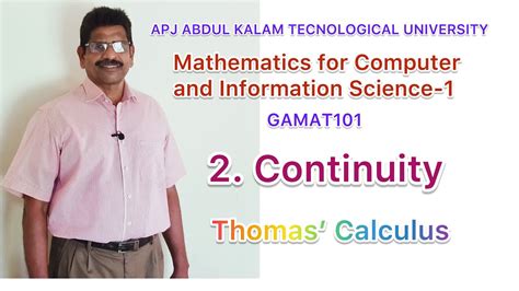 2 Thomas Calculus Gamat101 Mathematics For Computer And Information Science 1 Continuity