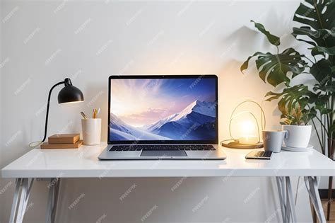 Premium Ai Image Mockup Balnk Screen Laptop Computer And Gadget On