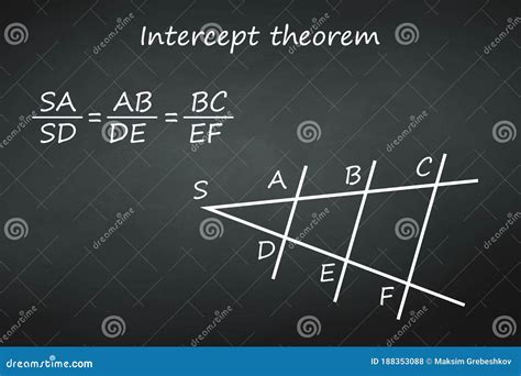 Intercept Theorem On Chalkboard Stock Illustration Illustration Of