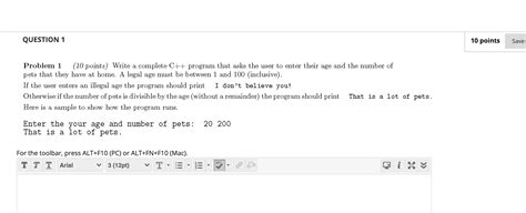 Solved Question 1 10 Points Save Problem 1 10 Points Write