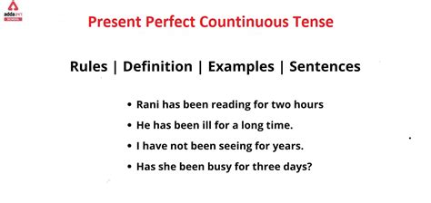 Present Perfect Continuous Tense Examples Formula Exercises Rules