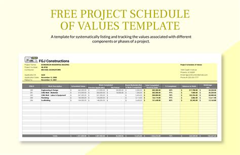 Project Schedule Excel Template Free