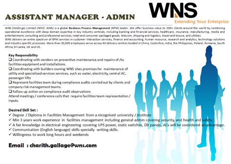 Assistant Manager Admin