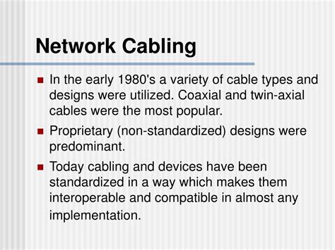 Ppt Cabling Structured Cabling Standards Powerpoint Presentation