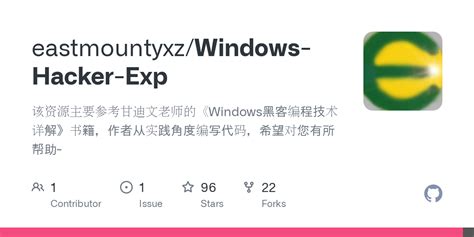 GitHub eastmountyxz Windows Hacker Exp 该资源主要参考甘迪文老师的Windows黑客编程技术详解书籍作者从实践角度编写代码希望对您有所帮助