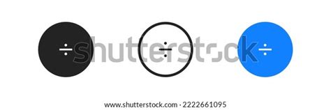 Simple Blue Round Math Divide Button Stock Vector Royalty Free