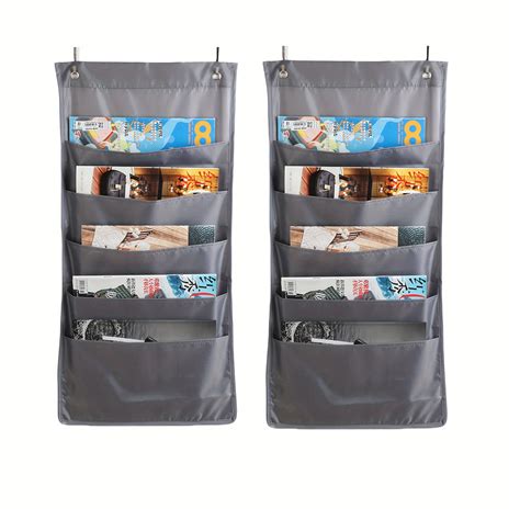 1pack Storage Pocket Chart 5 Pockets Hanging Wall File Organizer