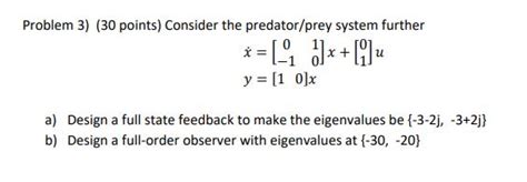 solved problem 3 30 points consider the predator prey
