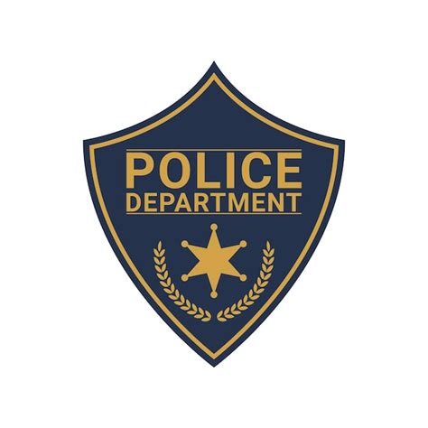 Logo De Police Garamond Cartoon Gold Police Badge Over 555