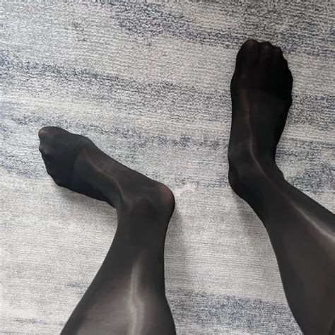 Mens Oil Shiny Glossy Thigh High Stockings Ultra Thin Sheer Nylon