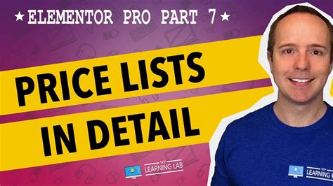 Elementor Pro Part 7 Elementor Price List Widget Youtube