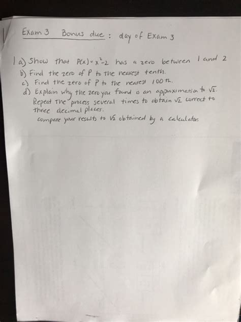 Solved Discovery Project We Have Seen How To Find The Zeros