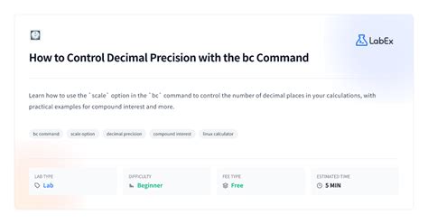 How To Control Decimal Precision With The Bc Command Labex