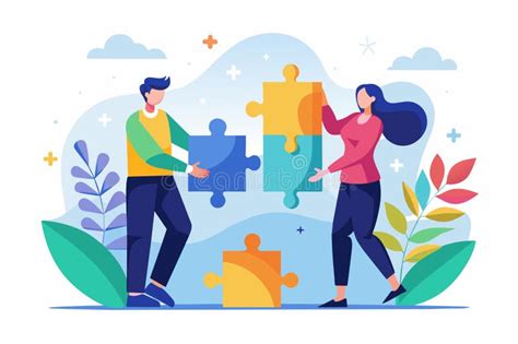 Two People Work Together Cheerfully As They Piece Together A Vibrant