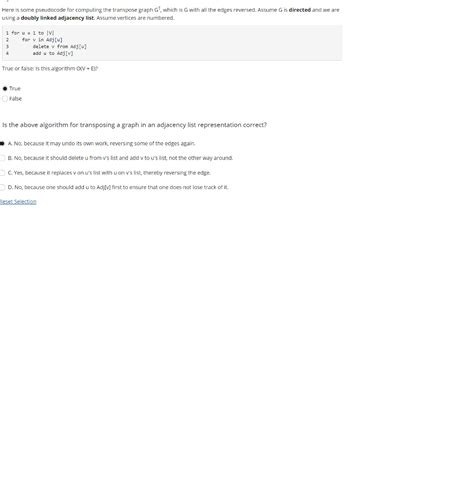Solved Here Is Some Pseudocode For Computing The Transpose