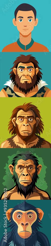 Stages Of Human Evolution Set Male Human Development Stages