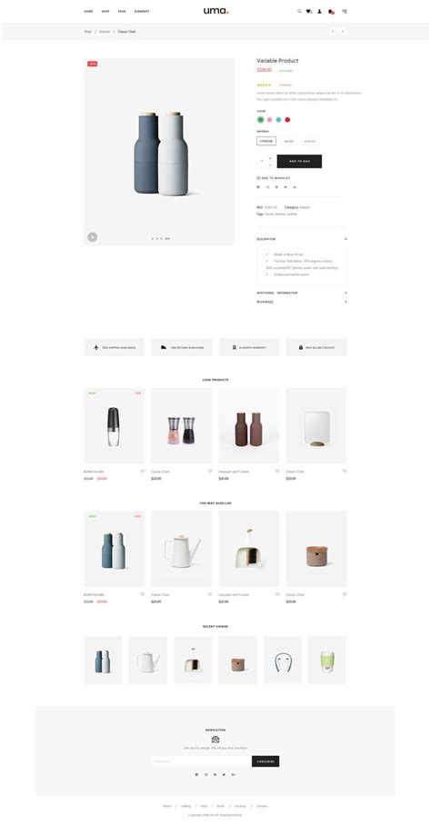 Uma Minimal Ecommerce Psd Template Psd Templates Ecommerce