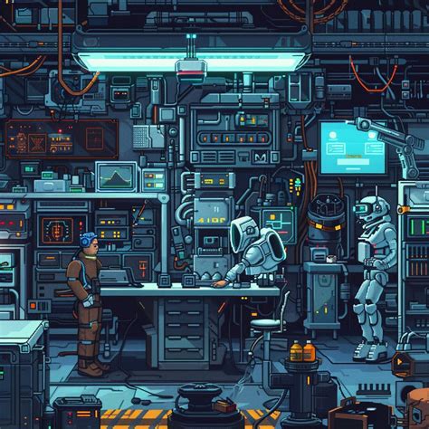 Detailed Sci Fi Pixel Art Of A Pixel Art Pxlart