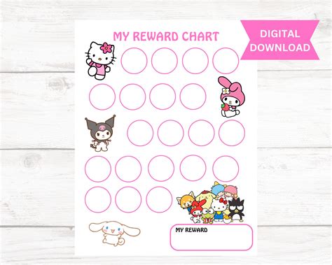 Printable Kawaii Cute Kitty Chart For Behavior Chart Homework Chart Chore Chart Pdf Instant