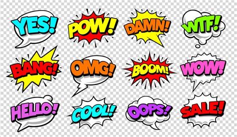 Comic Speech Bubbles Pop Art Vector Set 536238 Vector Art at Vecteezy